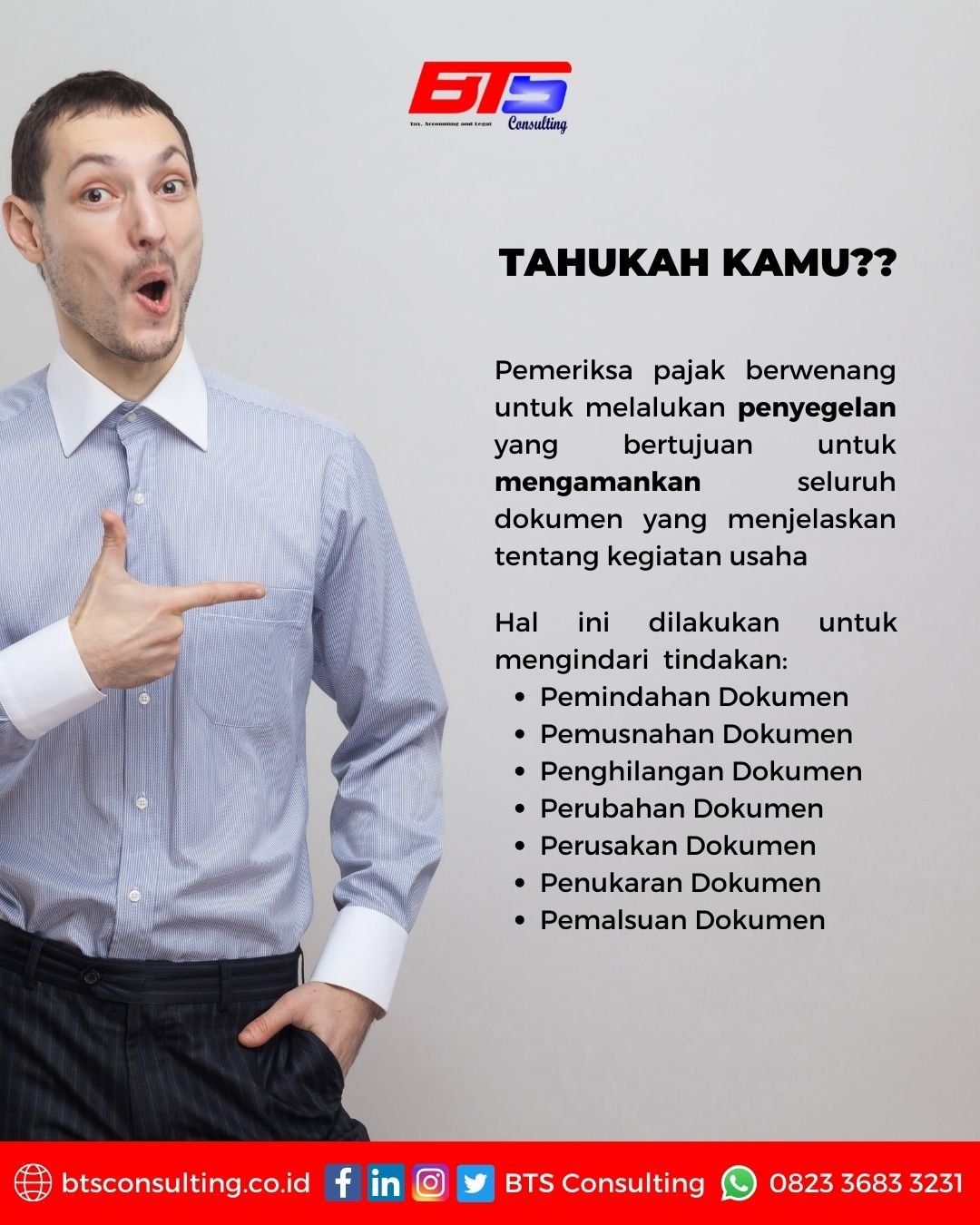 PROSEDUR PENYEGELAN DOKUMEN OLEH PEMERIKSA PAJAK – Berkah Tangguh Sinergi – BTS Consulting